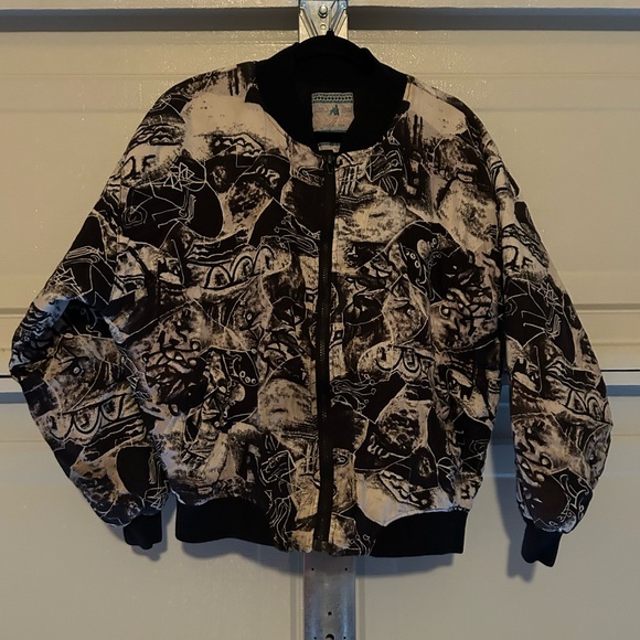 Vintage | Jackets & Coats | Vintage Agatti Club Black And White Aztec Tribal Design Quilted ...